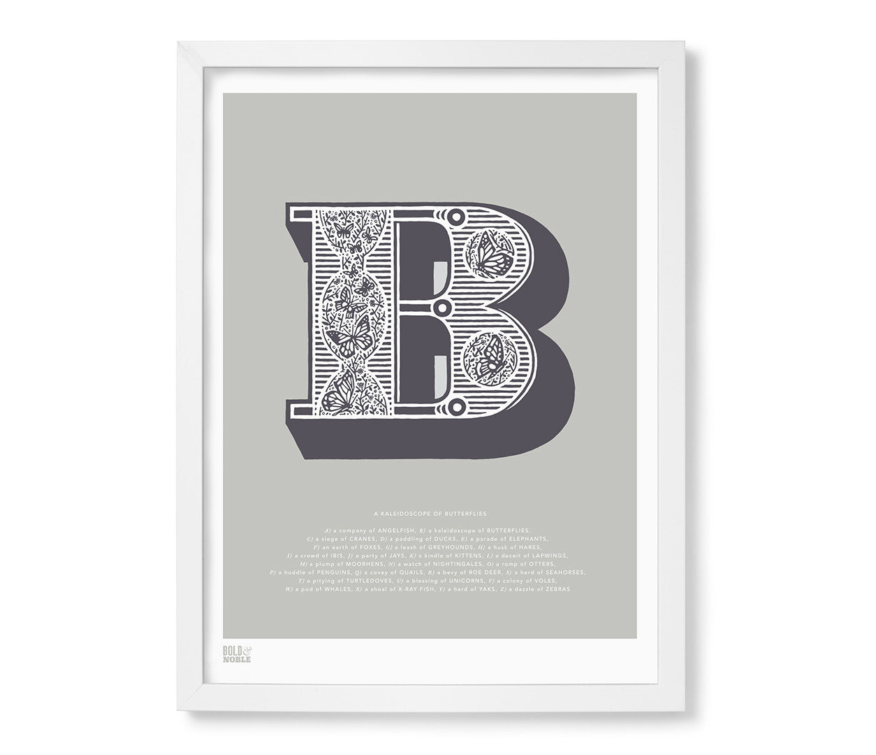 'Letter B' Illustrated Art Print in Putty – Bold & Noble