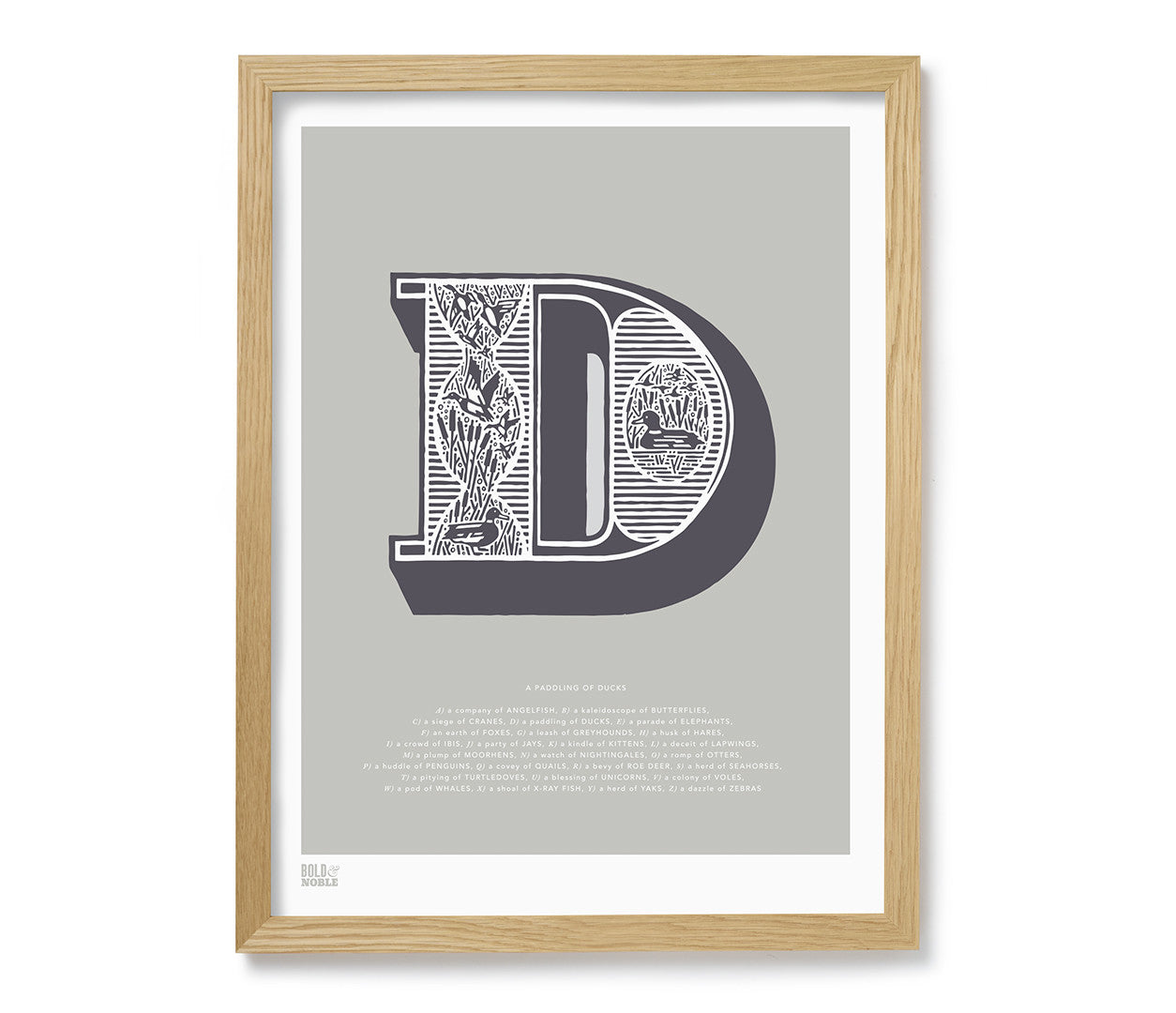 'Letter D' Illustrated Art Print in Putty – Bold & Noble