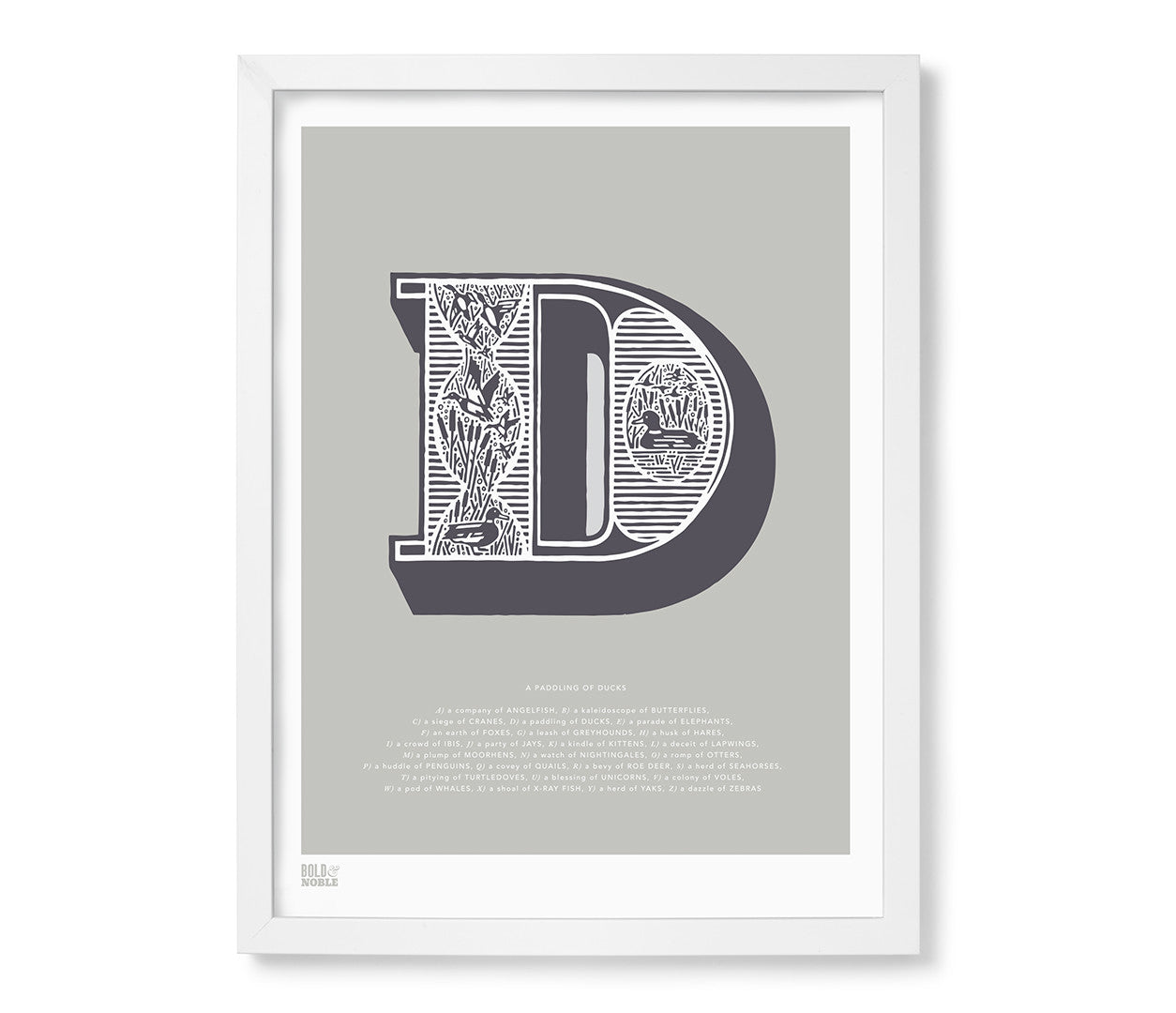 'Letter D' Illustrated Art Print in Putty – Bold & Noble