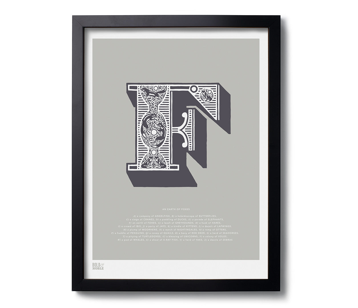 'Letter F' Illustrated Art Print in Putty – Bold & Noble
