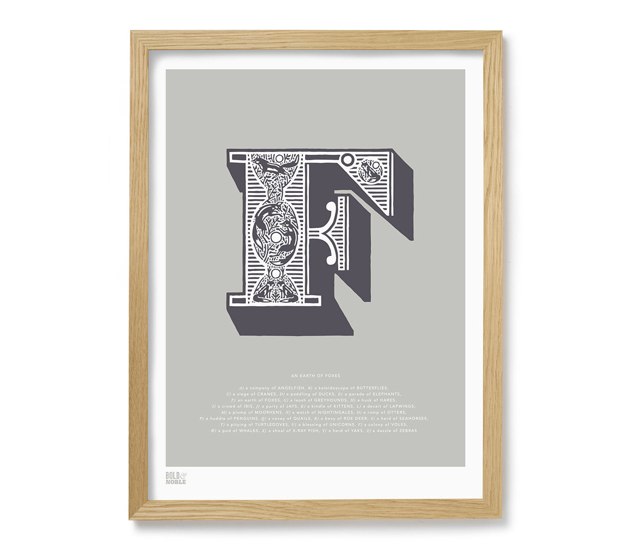 'Letter F' Illustrated Art Print in Putty – Bold & Noble
