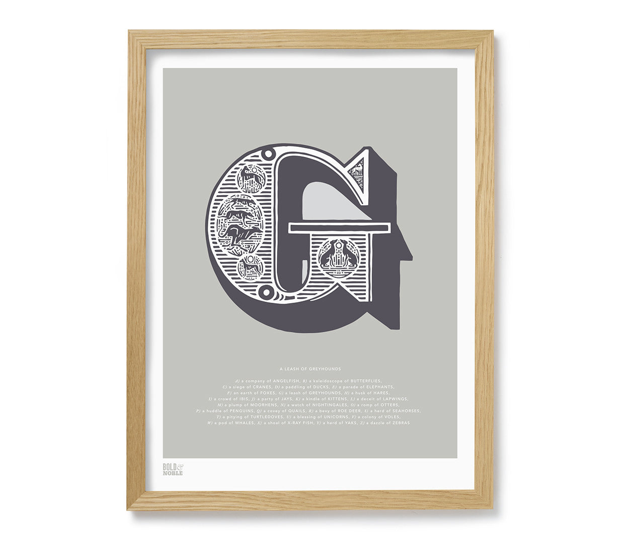 'Letter G' Illustrated Art Print in Putty – Bold & Noble