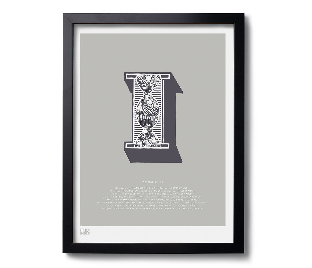 'Letter I' Illustrated Art Print in Putty – Bold & Noble