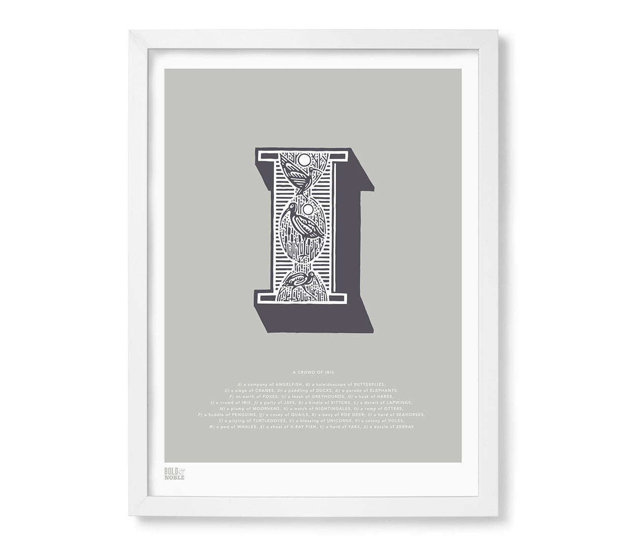 'Letter I' Illustrated Art Print in Putty – Bold & Noble
