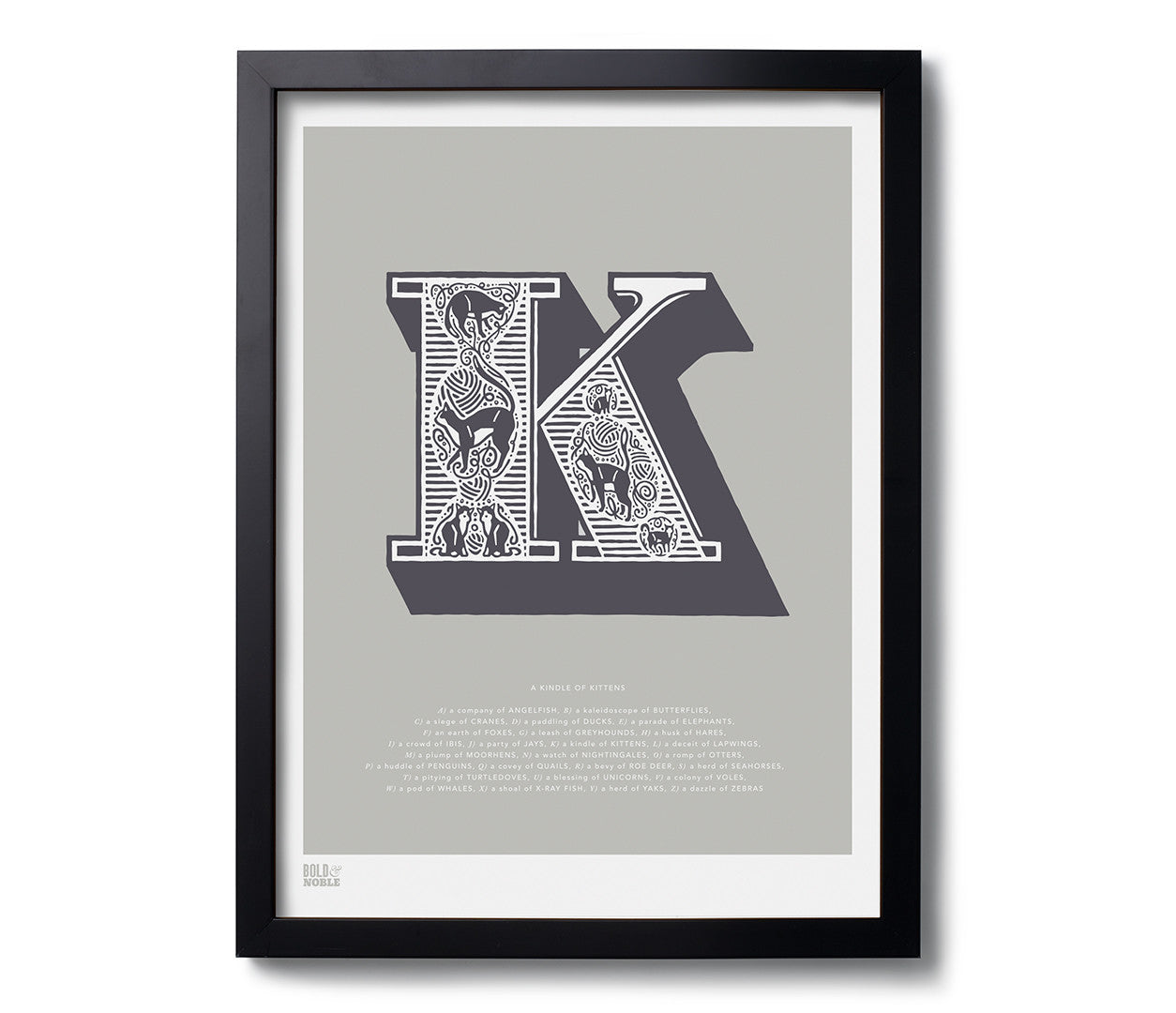 'Letter K' Illustrated Art Print in Putty – Bold & Noble