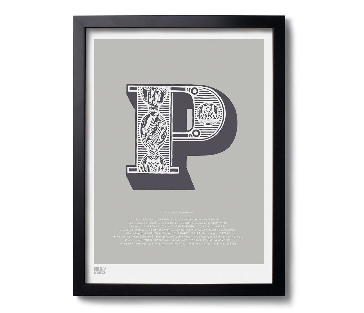 'Letter P' Illustrated Art Print in Putty – Bold & Noble