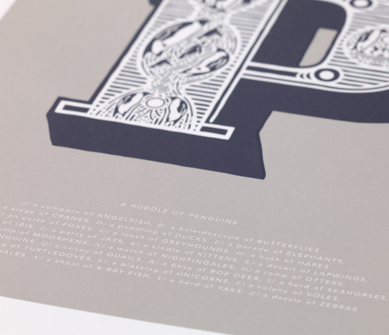 'Letter P' Illustrated Art Print in Putty – Bold & Noble