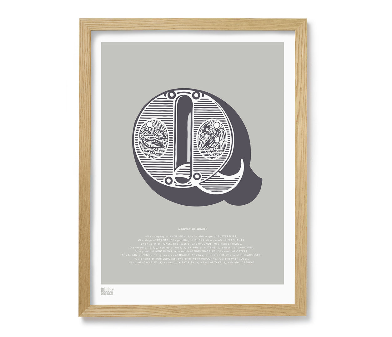 'Letter Q' Illustrated Art Print in Putty – Bold & Noble