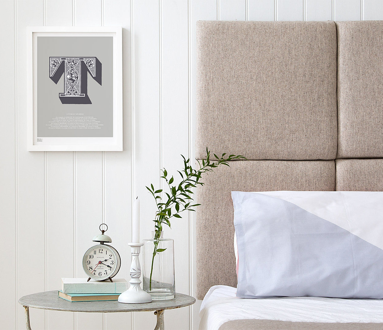 'Letter T' Illustrated Art Print in Putty – Bold & Noble