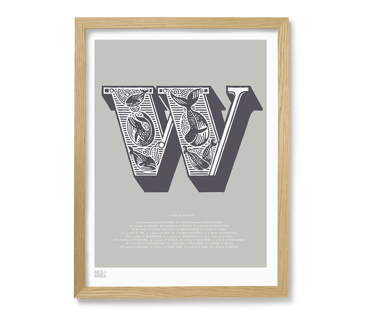 'Letter W' Illustrated Art Print in Putty – Bold & Noble