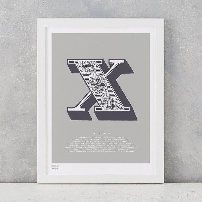 'Letter X' Illustrated Art Print in Putty – Bold & Noble