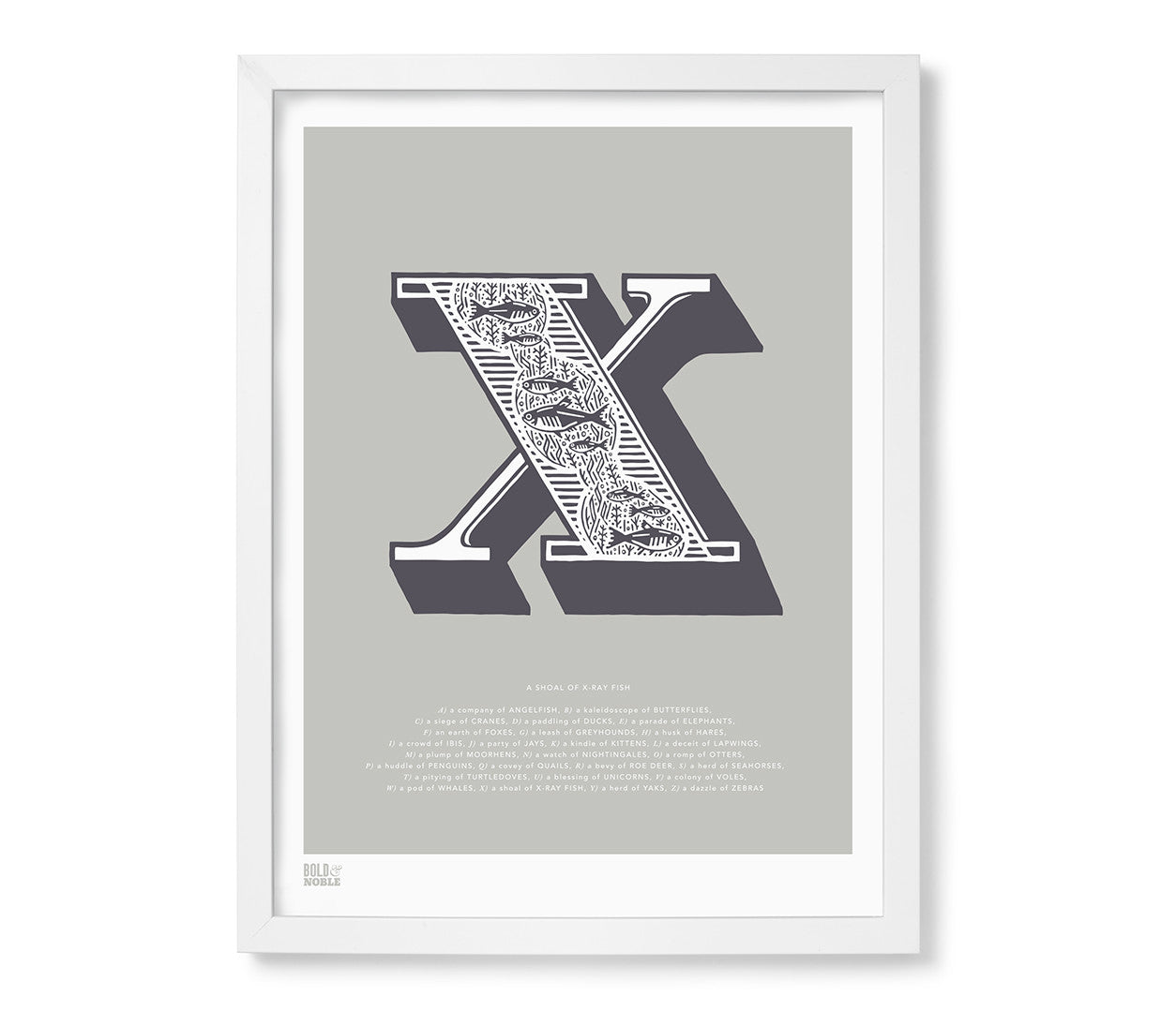 'Letter X' Illustrated Art Print in Putty – Bold & Noble