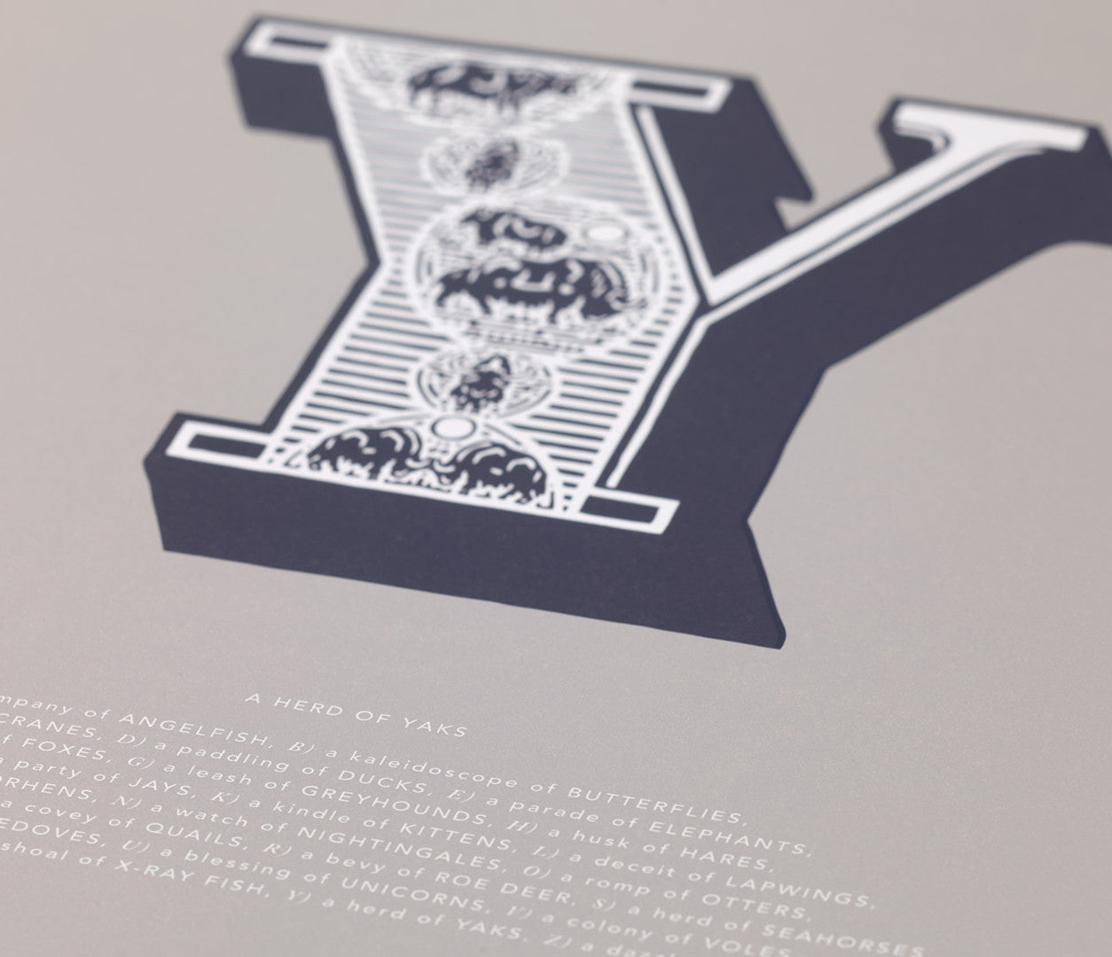 'Letter Y' Illustrated Art Print in Putty – Bold & Noble