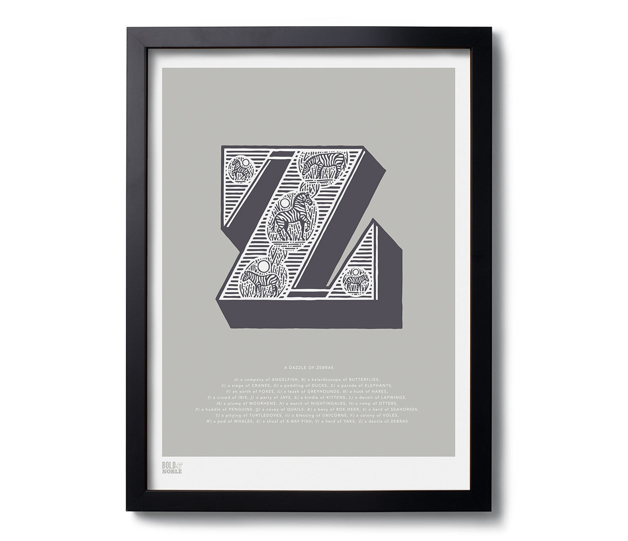 'Letter Z' Illustrated Art Print in Putty – Bold & Noble