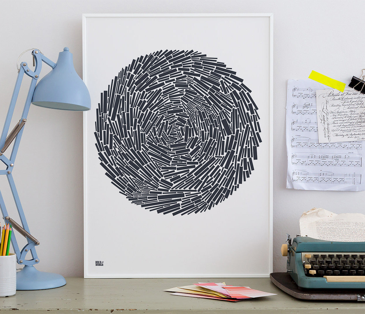 'Nest' Abstract Art Print in Sheer Slate – Bold & Noble