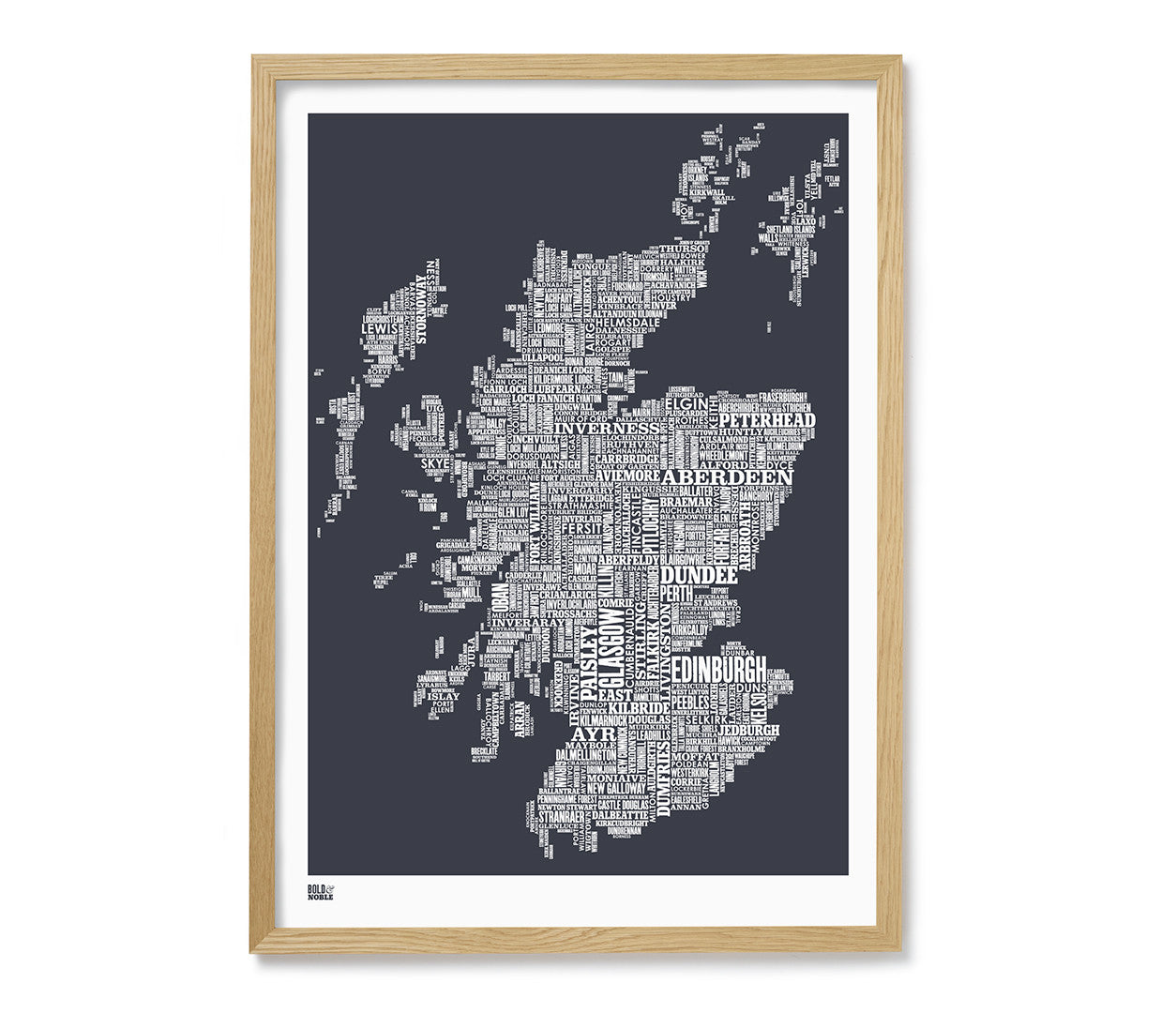 'Scotland' Type Map Print in Sheer Slate – Bold & Noble