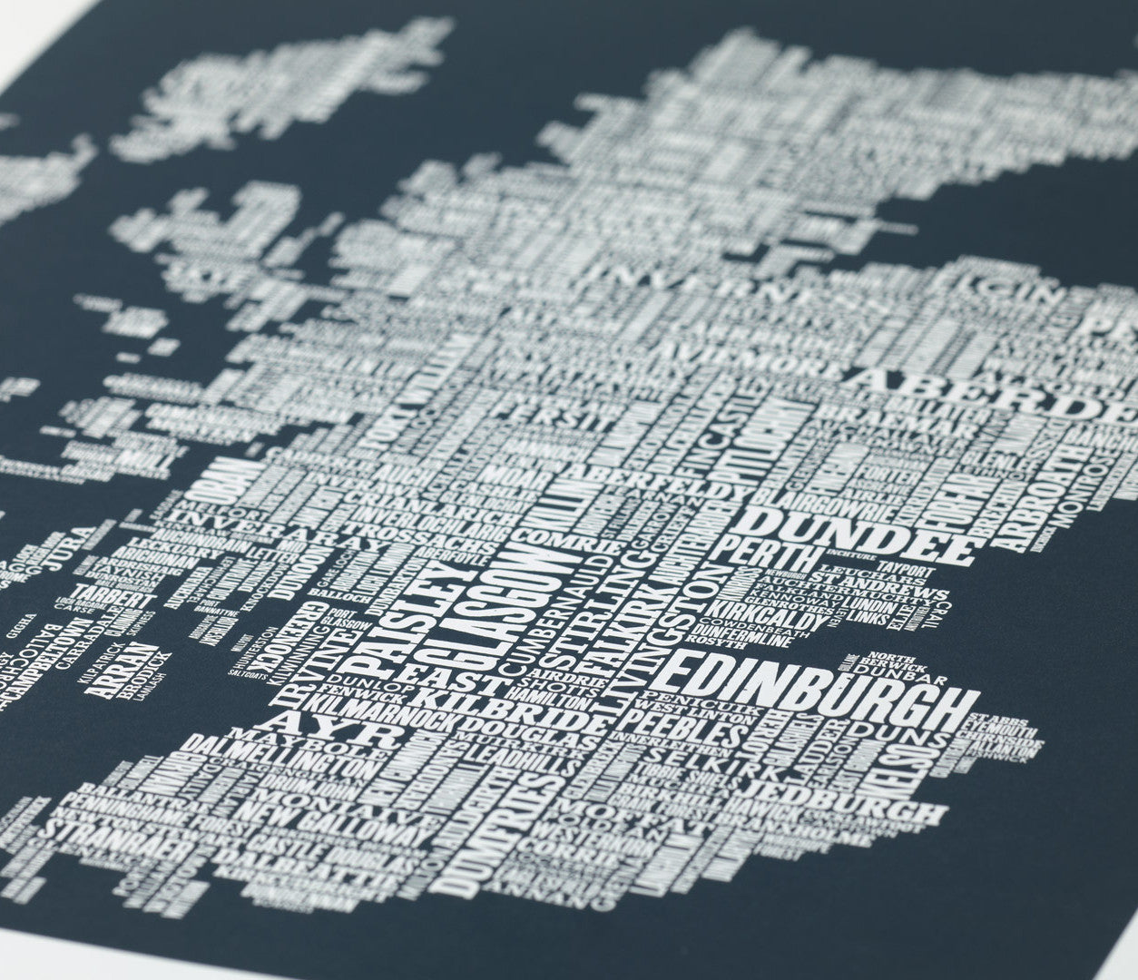 'Scotland' Type Map Print in Sheer Slate – Bold & Noble
